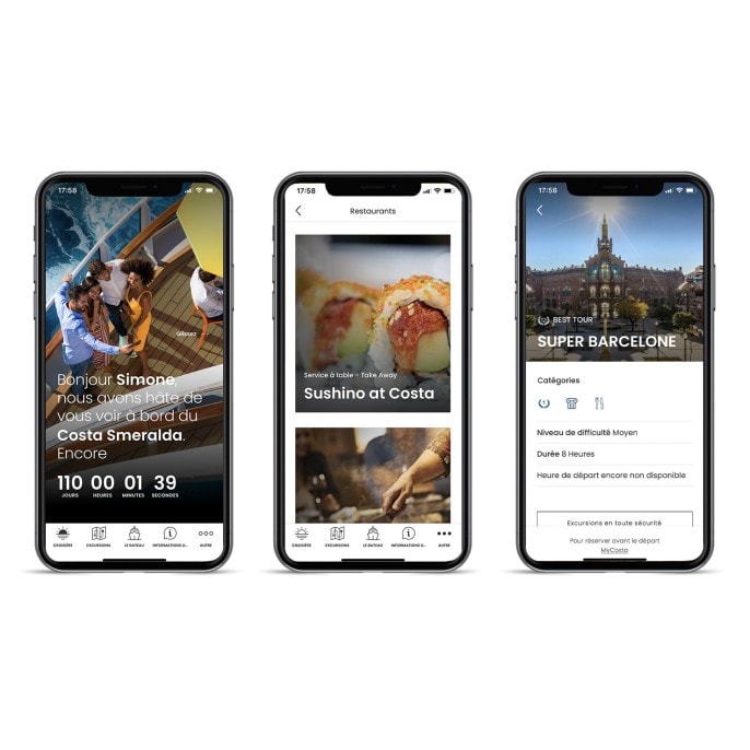 Application officielle de Costa Croisière pour IOS et Android